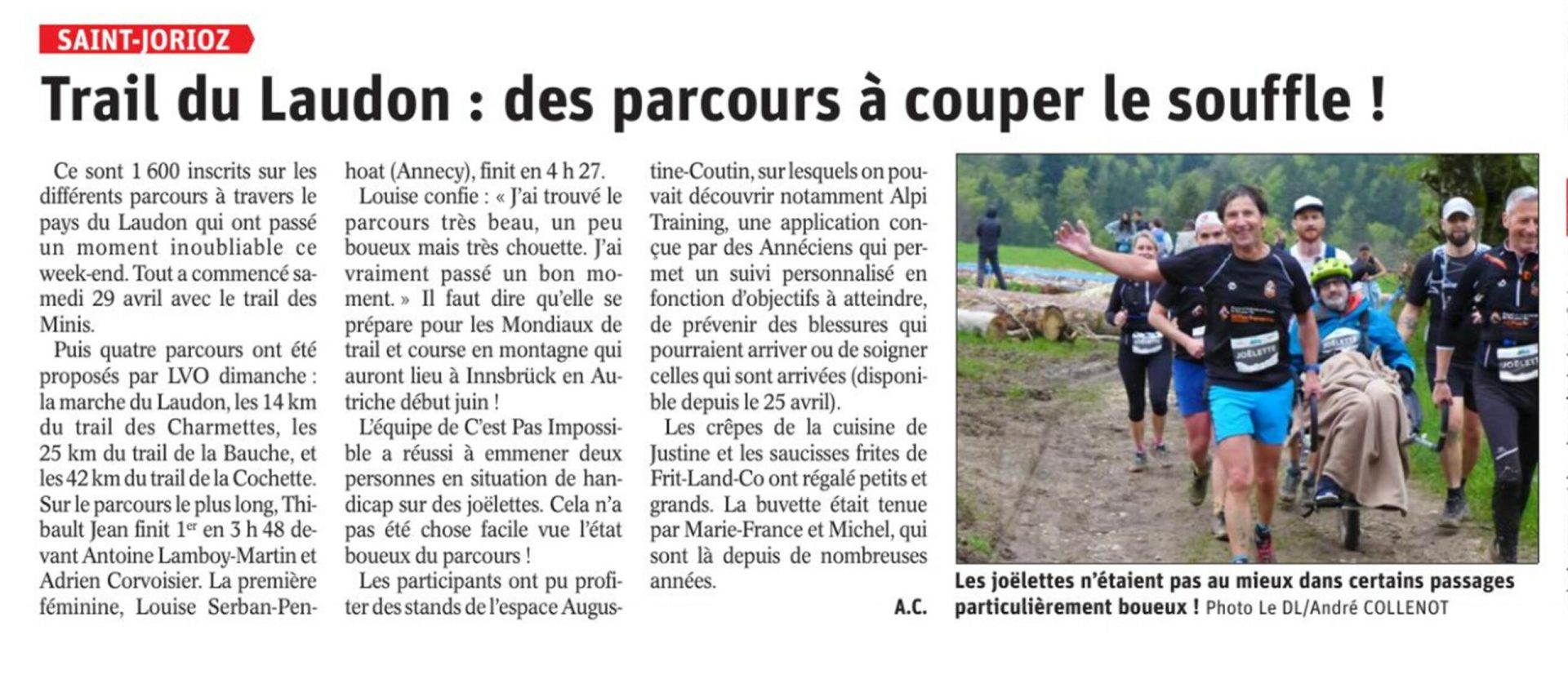 Sepas Impossible présent au trail du Laudon - SEPas Impossible